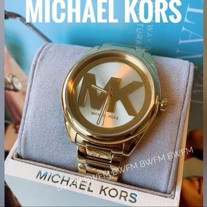 Michael Kors | Accessories | Nwt Michael Kors Gold Tone Logo Watch ...